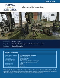 Grouted Micropiles Case Study | McDowell Pile King, Inc.