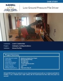 Low Ground Pressure Pile Driver Case Study | McDowell Pile King, Inc.